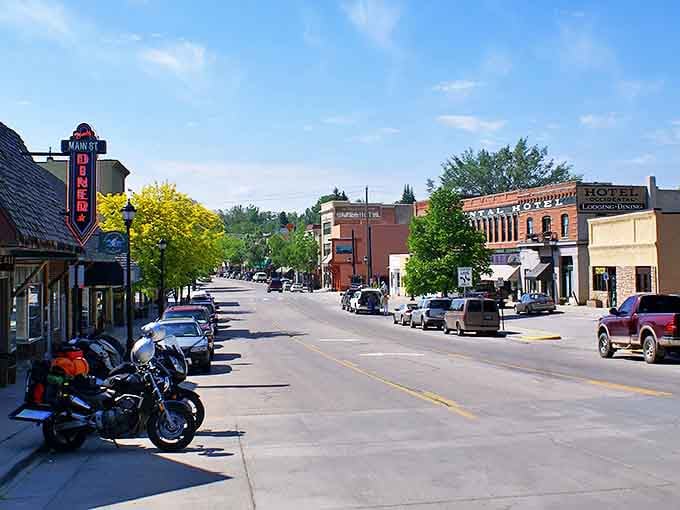 Wide streets built for cattle drives now host motorcycles and memories of simpler times.