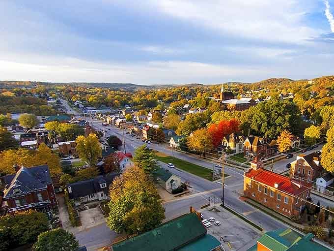 From above, Hermann looks like someone carefully arranged a postcard scene and forgot to tell anyone it's real.