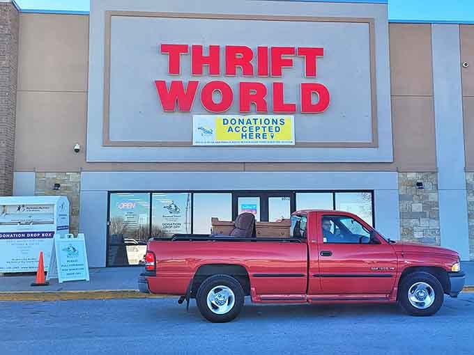 When a thrift store needs a donation drop box this size, you know the community loves giving back here.
