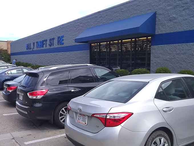 When the parking lot's this full, you know the deals inside are worth fighting over shopping carts for.