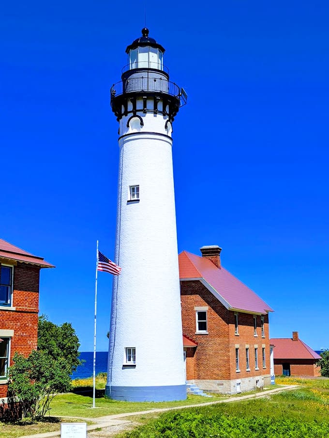 Standing 86 feet tall, this lighthouse commands attention like a lighthouse should, minus any ego about it.
