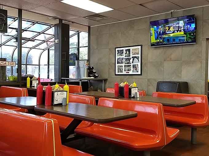 Those orange booths have witnessed more satisfied sighs than a massage therapist's entire career combined.