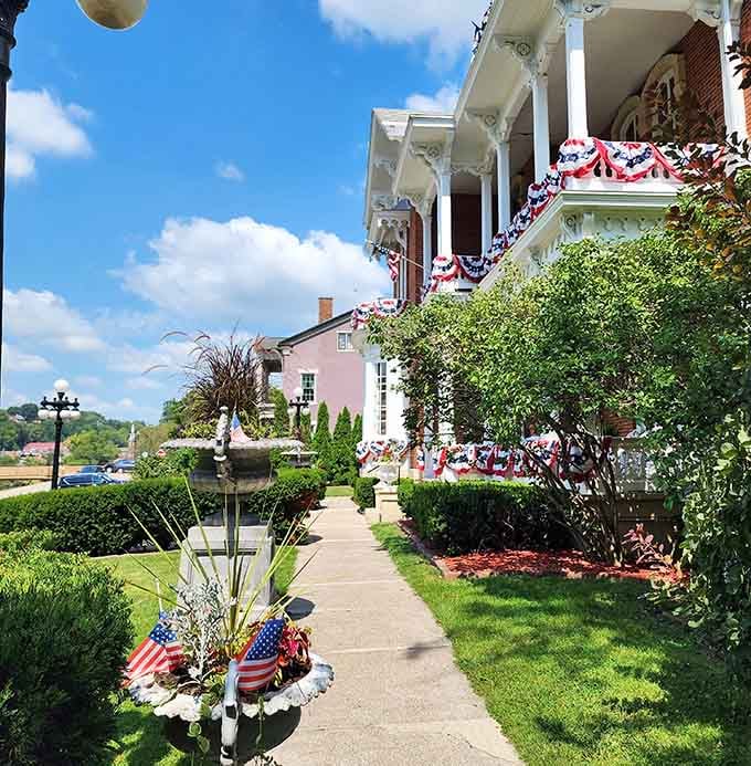 Even the walkway to this place is fancier than most people's entire front yards combined.