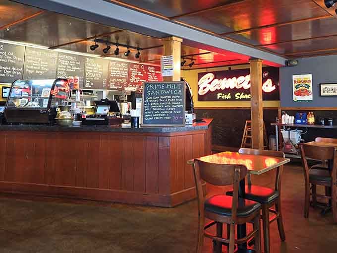 The menu boards tell you everything: this is a place where the food does the talking, not the decor.