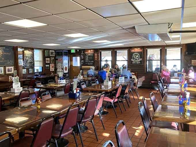 Simple tables, brown paper, and mallets&mdash;this is where crab-picking dreams are made, my friends.