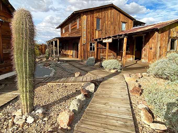 Those weathered planks creak with stories your grandparents' grandparents would recognize, beautifully preserved through desert time.