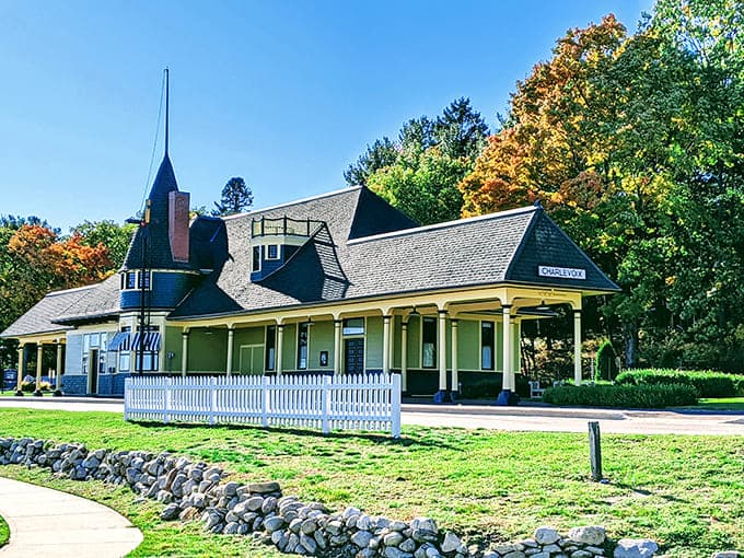 The historic train depot stands as a reminder that Charlevoix has always been a destination worth traveling to, mushroom houses and all.
