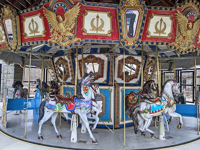 This isn't your average rusty carnival ride; it's a beautifully maintained carousel where every child gets their moment.