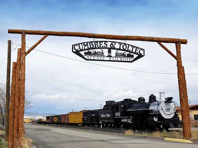 That wooden entrance arch welcomes you to America's highest steam railroad like a portal to a simpler, smokier time.