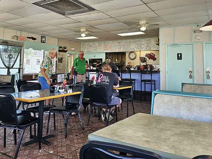 Classic diner vibes with booths that have seen countless coffee refills and solved plenty of life's problems.