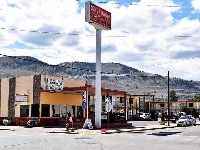 The Camaray Motel stands as a sentinel of simpler times, when road trips meant unexpected discoveries and motels weren't just places to sleep but destinations themselves.