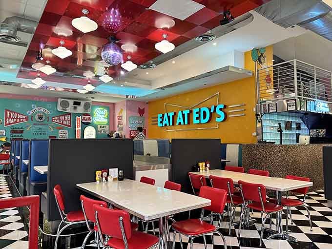 Chrome, checkerboard floors, and disco balls create a time warp where calories don't count and fun is mandatory.