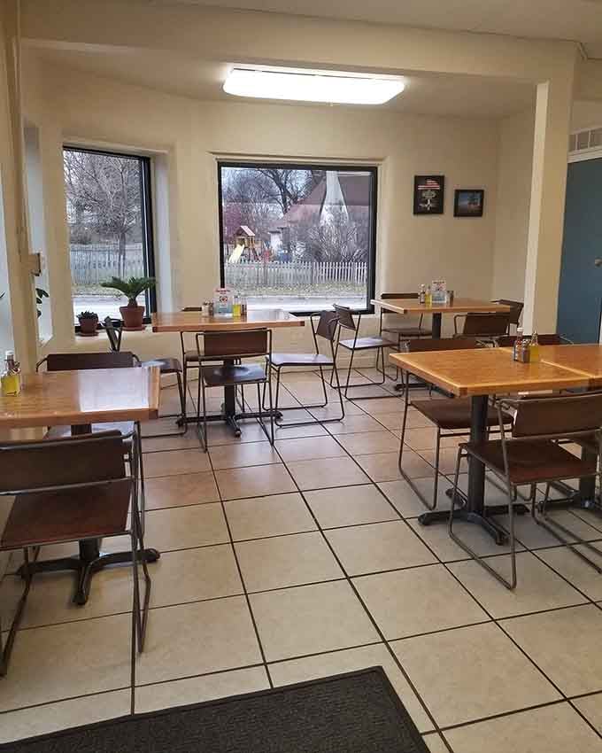 Simple tile floors and honest tables prove that great food doesn't need fancy packaging to shine bright.