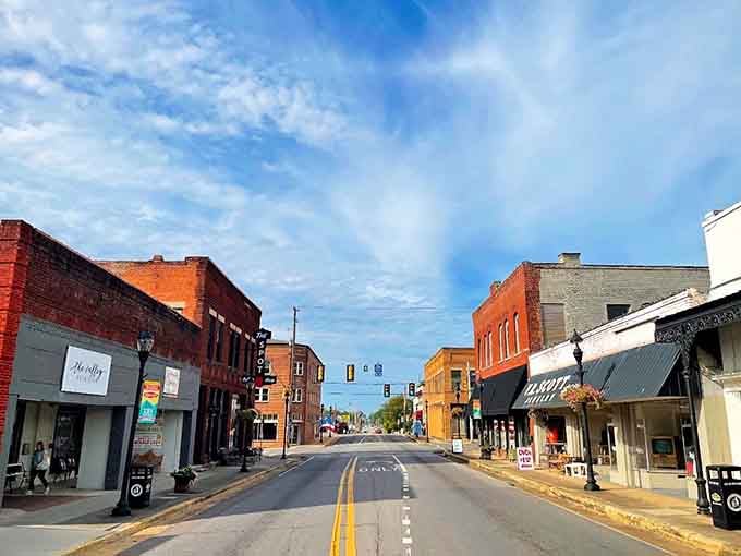Main Street looks like it walked straight out of a postcard, minus the cheesy "Wish You Were Here" message.