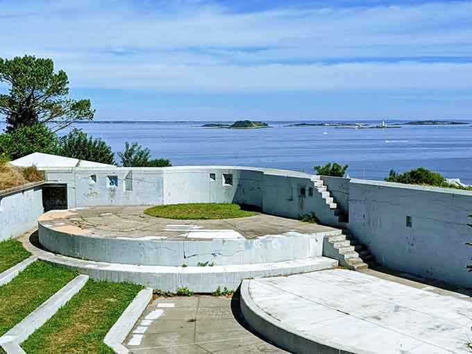 Where military precision meets ocean panoramas, creating the kind of circular perfection that makes architects weep with joy and envy.