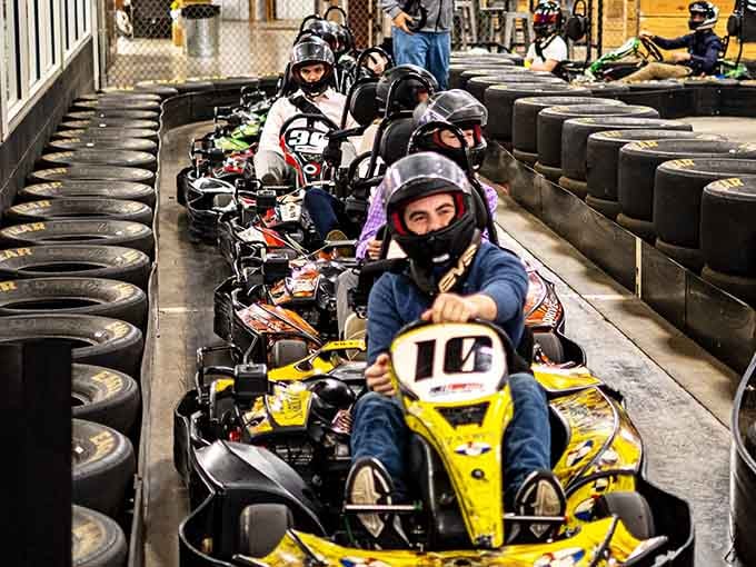 Helmets on, game faces activated, and suddenly everyone's channeling their inner Mario Andretti at the starting line.