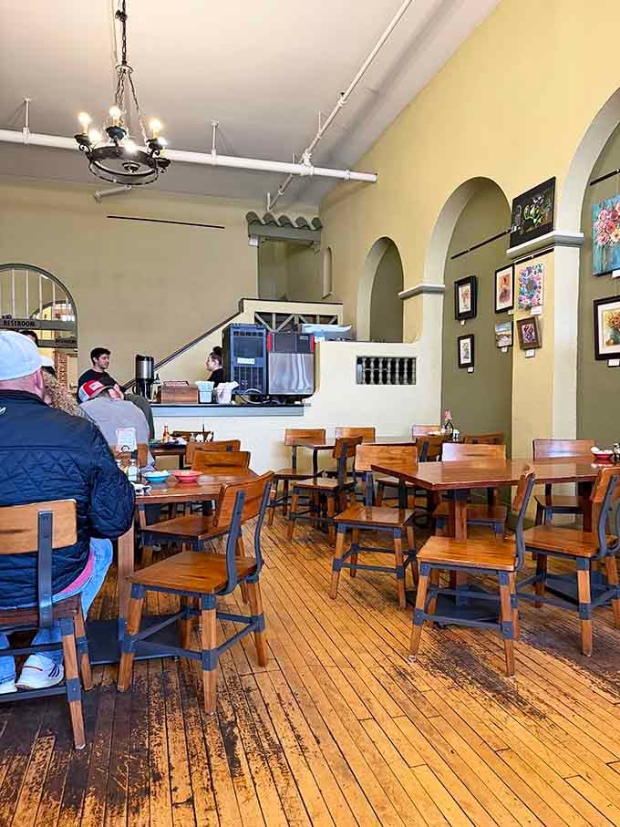 High arched ceilings and warm walls create the perfect backdrop for your morning feast at Gailey's.