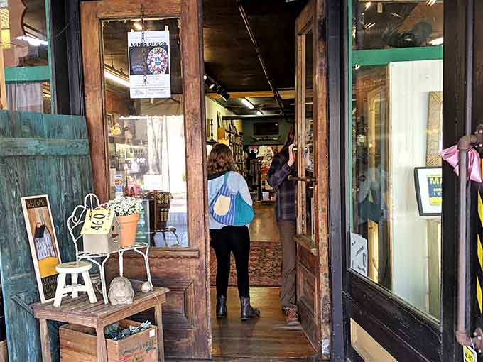 Step through these weathered doors and into a treasure hunter's paradise where every visit promises discovery.