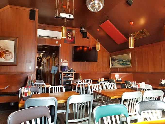 Wood paneling, mismatched chairs, and a disco ball overhead&mdash;this is authenticity you can't fake or replicate.