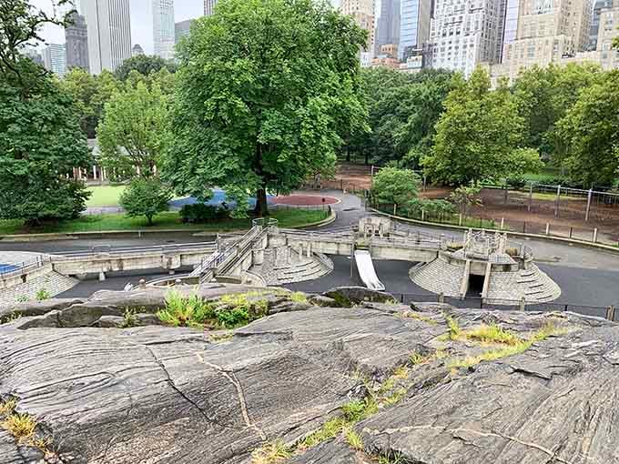 Those natural rock formations aren't just decoration, they're millions of years old and perfect for adventurous little climbers.