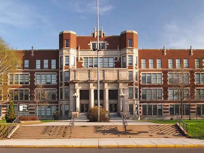 This high school looks fancier than most colleges, proving mining money built something truly spectacular for future generations.