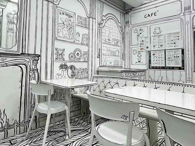 Step inside and suddenly you're living in a sketch artist's wildest dream come true.