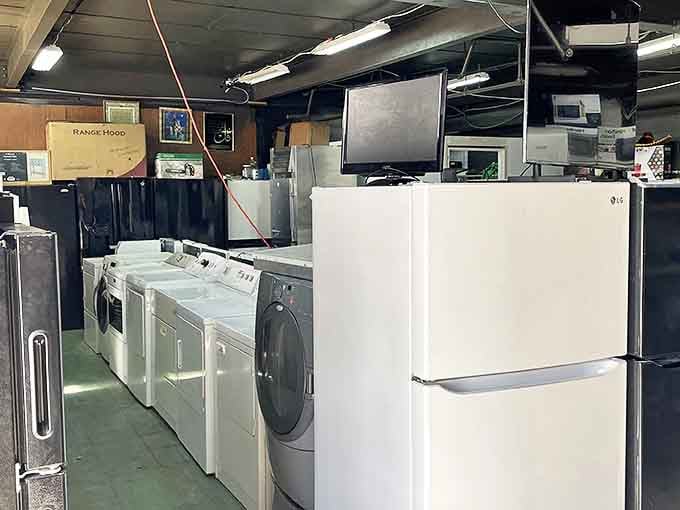 Rows of refrigerators and washing machines stand at attention like appliance soldiers, ready to march into homes across Michigan at prices that won't clean out your wallet.
