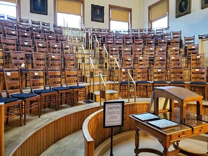 Where medical students once sat through lectures that would make modern anatomy classes seem like spa days.