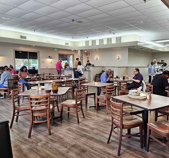 Inside, wooden chairs and tables create the perfect backdrop for culinary drama, where the food, not the furniture, deserves the standing ovation.