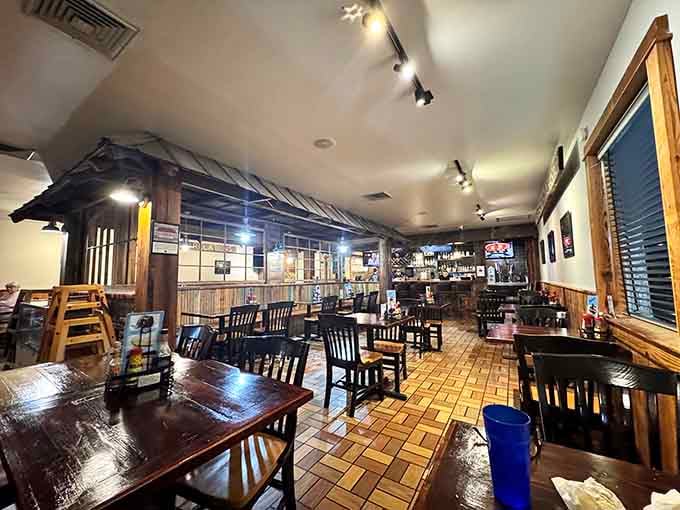 Rustic wooden tables and nautical touches create that perfect "I've discovered something special" atmosphere. The kind of place where calories don't count and seafood stories get better with each telling.