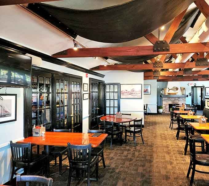 Exposed wooden beams and nautical touches create that perfect "I've discovered something special" feeling that makes you want to settle in for the long haul.