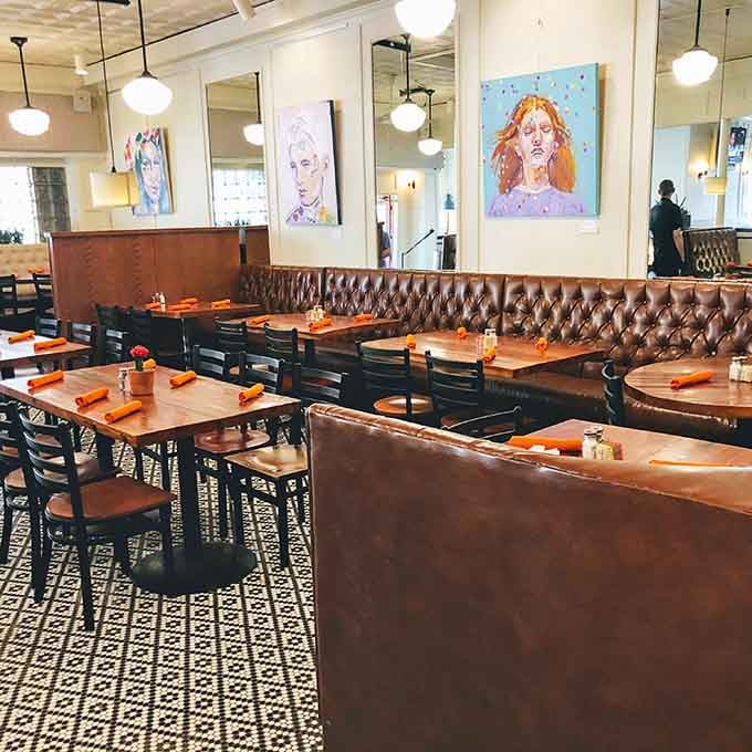Rich leather booths and vibrant artwork create the perfect backdrop for both first dates and fiftieth anniversaries at this beloved local haunt.