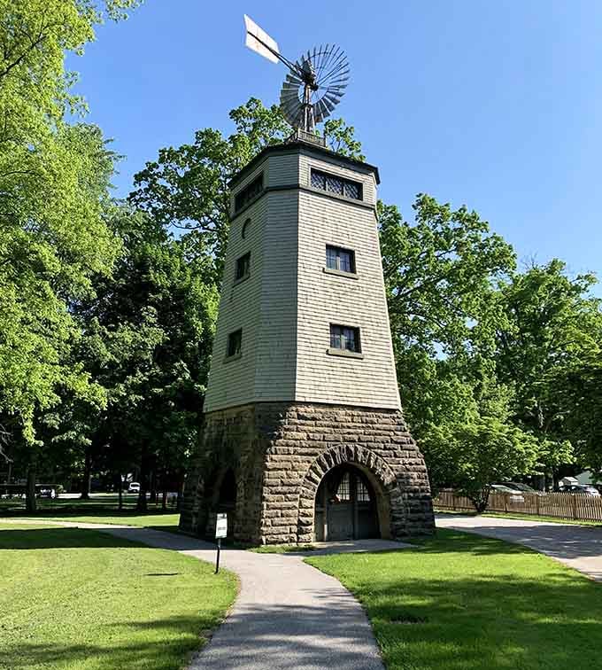 That windmill-topped tower isn't decorative, it's America's first presidential library standing proud since the 1880s.