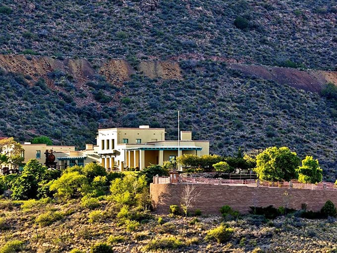 The Jerome State Historic Park mansion sits majestically against the hillside, offering breathtaking valley views below.
