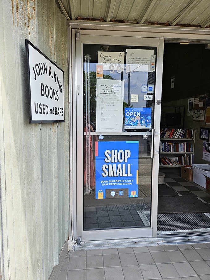 The welcoming entrance promises adventures within&mdash;your wallet will thank you, but your bookshelves might need reinforcements.