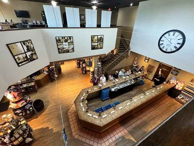 The tasting room's two-story layout means more space for wine enthusiasts and fewer chances of accidentally elbowing your neighbor during tastings.
