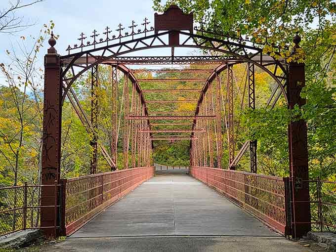 This historic iron bridge isn't just functional, it's basically the George Clooney of Connecticut infrastructure: aged, distinguished, photogenic.