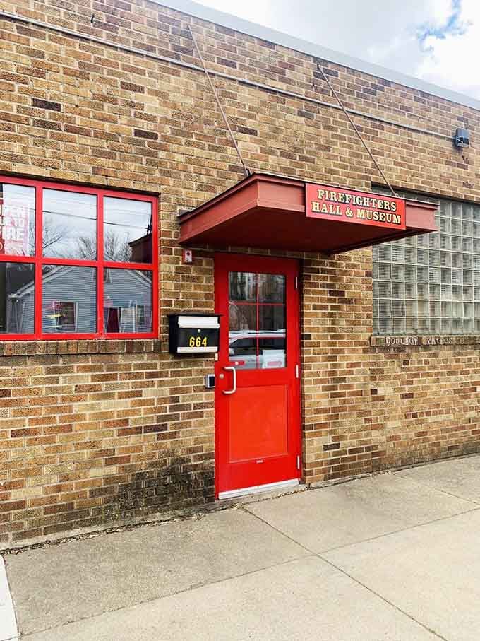 That bright red door welcomes you into a world where heroes once answered the call to duty.