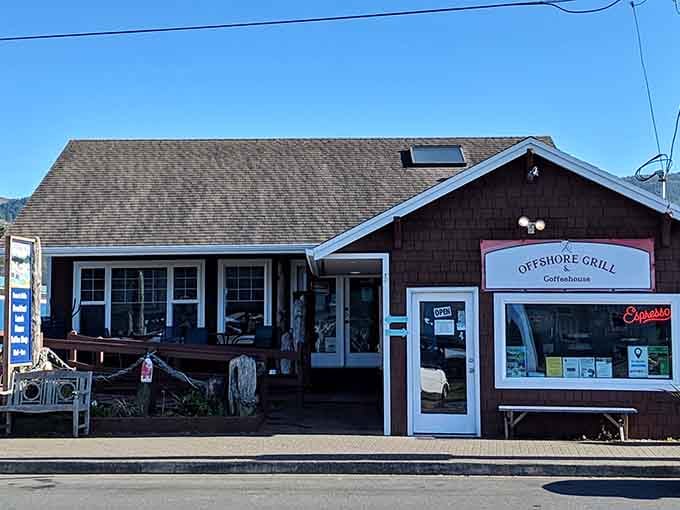 Offshore Grill serves coastal comfort food in a weathered building that looks like it's been feeding happy people forever.