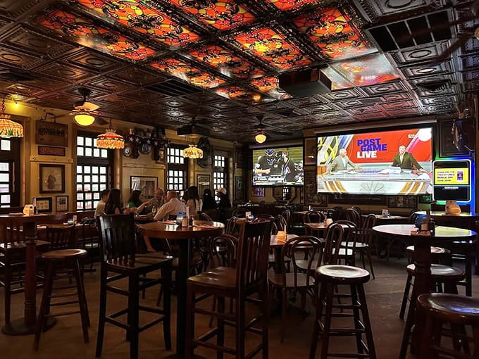 Step inside and you're transported: pressed tin ceilings, dark wood, and vintage charm that no modern designer could replicate.