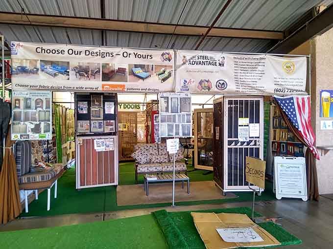 Custom steel doors and security solutions share space with everyday bargains in this wonderfully eclectic marketplace.