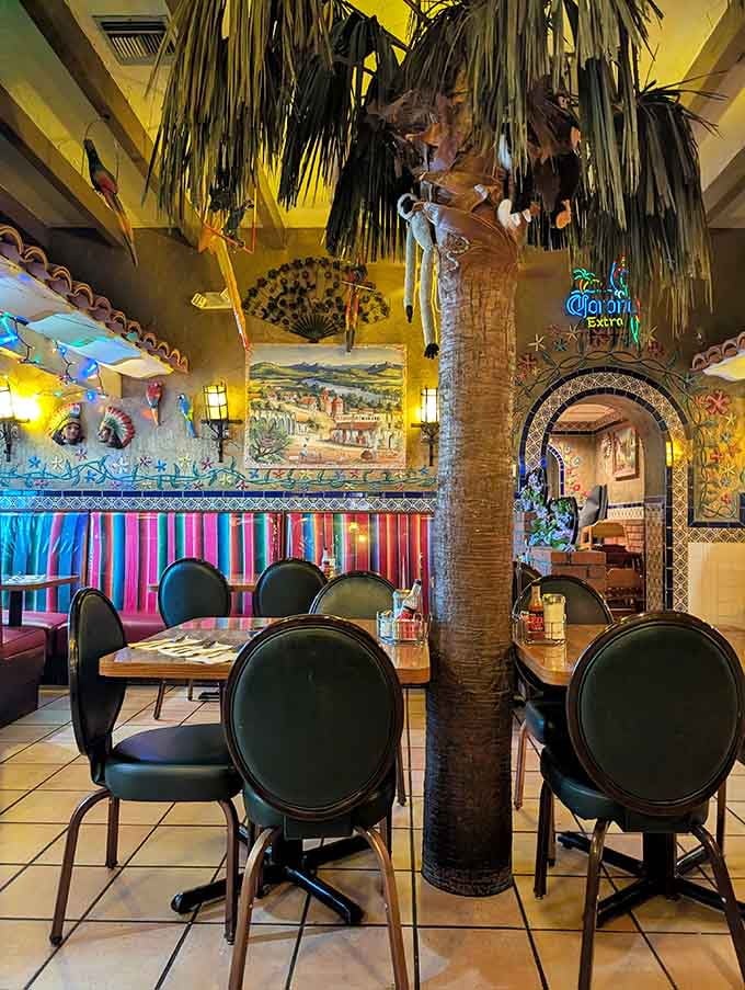 Step into a kaleidoscope of color where palm fronds meet piñatas and every surface tells a story of celebration.