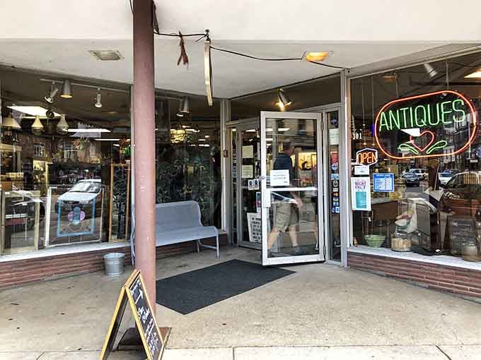 That neon sign beckons like a lighthouse for anyone who's ever loved a good treasure hunt.