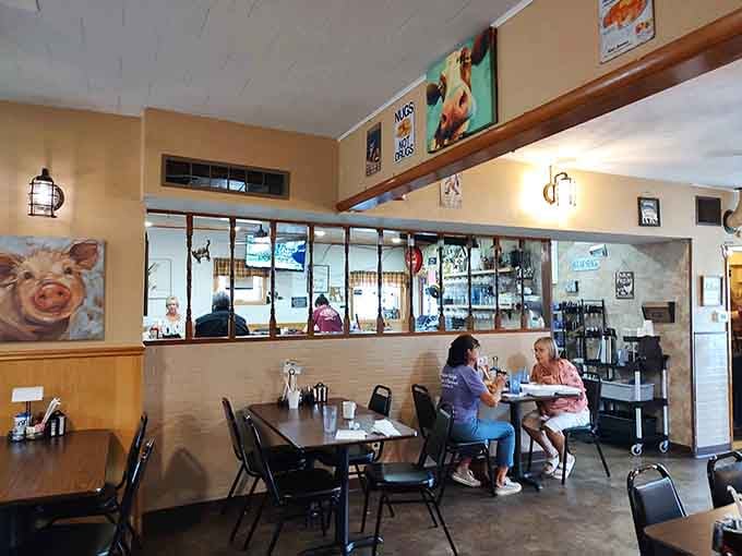 Classic diner seating where locals gather, share stories, and enjoy breakfast that tastes like someone's grandmother is cooking.