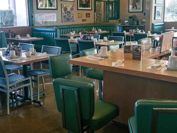 Those turquoise booths and natural light create the kind of atmosphere where calories don't count and worries disappear.