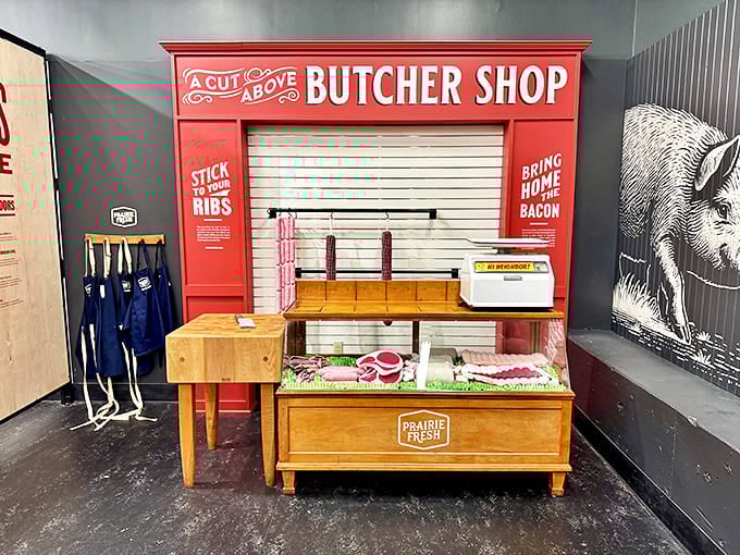 This mock butcher shop display isn't just nostalgic eye candy&mdash;it's a time machine to when meat counters were social hubs and butchers were neighborhood celebrities.