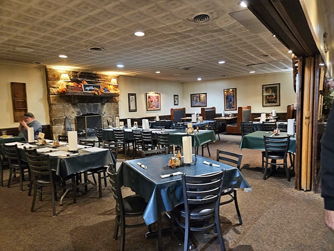 The dining room welcomes you with that comfortable, lived-in feeling where great meals create lasting memories.