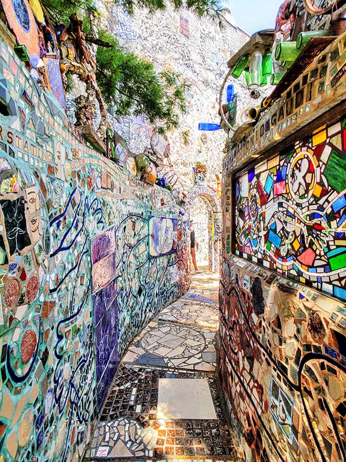 Getting lost has never been so rewarding. These narrow mosaic pathways invite you to wander through a labyrinth of color and imagination.