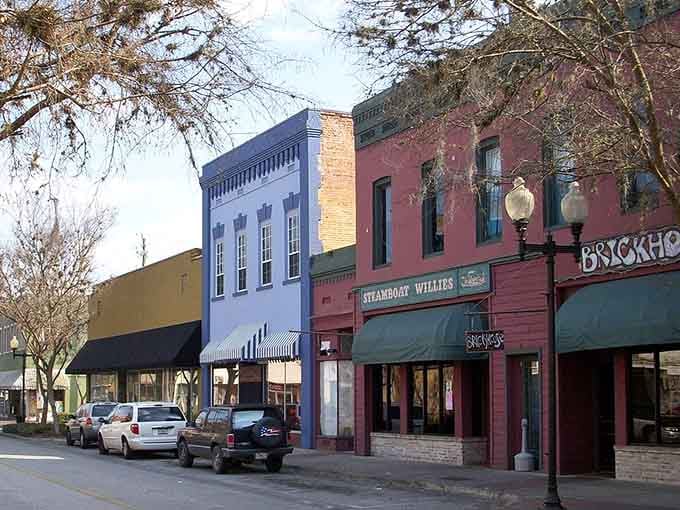 These colorful storefronts have more personality than entire suburban shopping centers combined, and they know it.