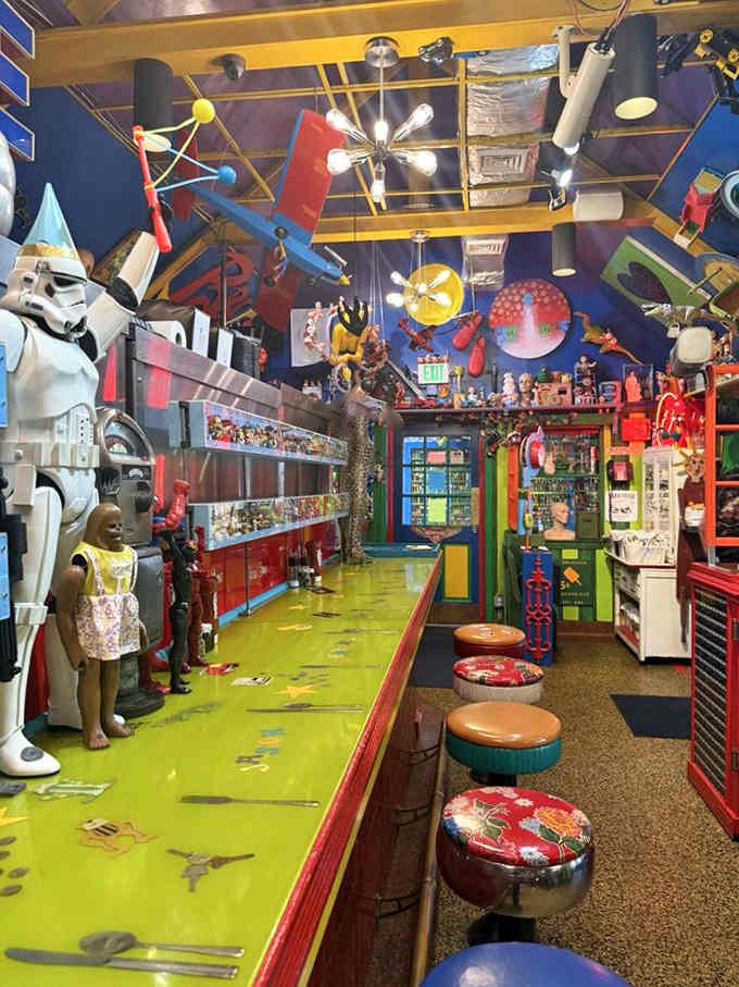 Every surface tells a story, and your neck will get a workout trying to read them all.